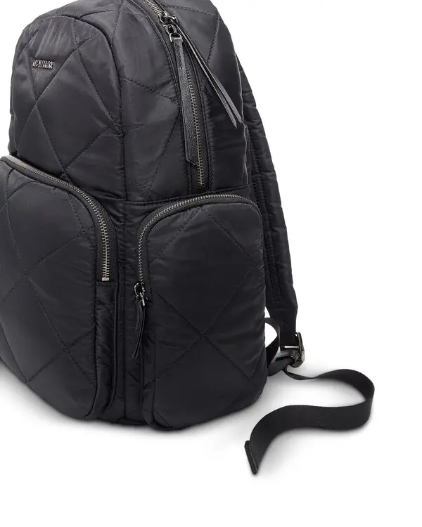 Mz Wallace Madison Extra Large Quilted Nylon Backpack - Black/black