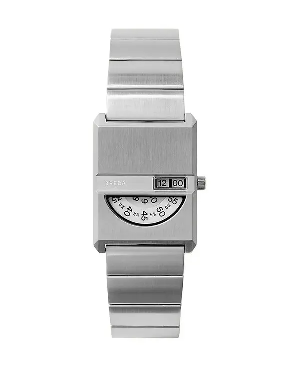 BREDA Pulse Tandem Watch, 20mm X 26mm - Silver/white