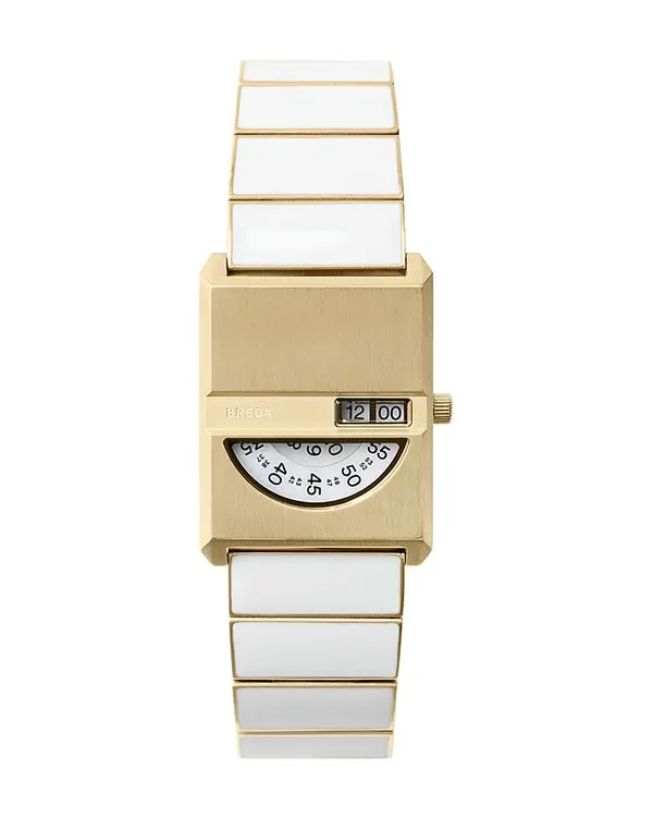 BREDA Pulse Tandem Watch, 20mm X 26mm - White/gold