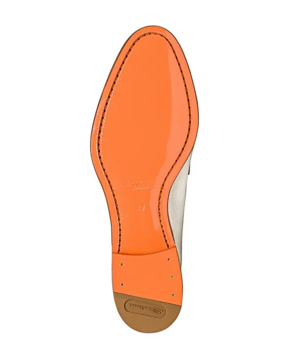 Santoni Leather Penny Loafer - White