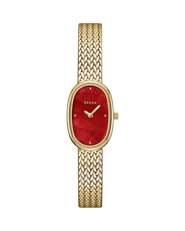 BREDA Jane Tethered Watch, 10mm X 18mm - Gold/red