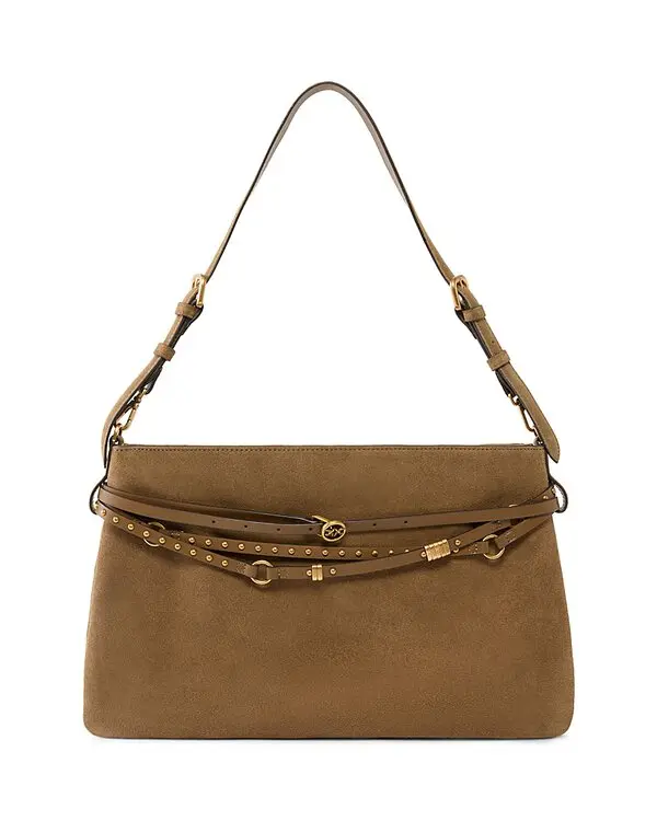 Pinko Big Suede Belted Shoulder Bag - Lq