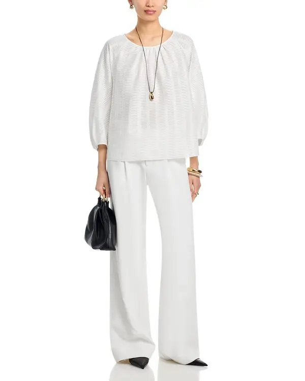 Lafayette 148 New York Oversized Blouse With Blouson Sleeves