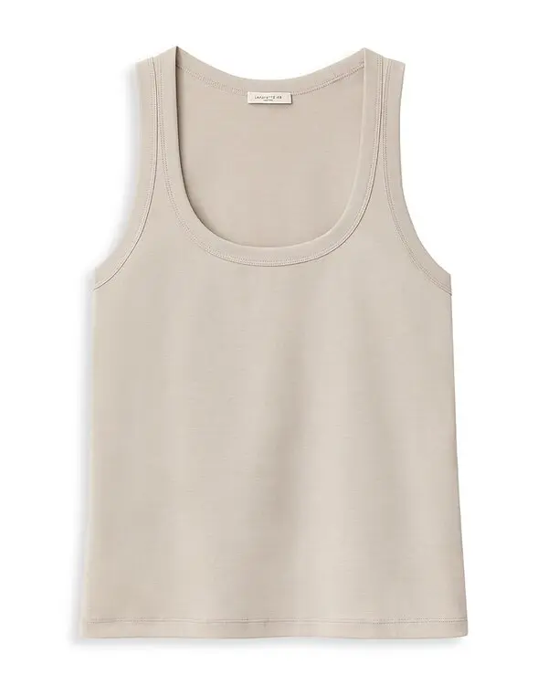 Lafayette 148 New York Scooped Neck Tank - Cement