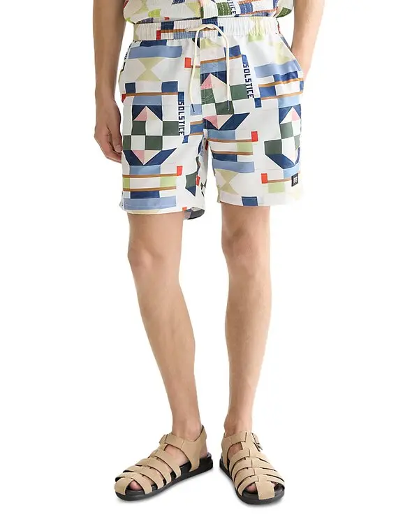 Scotch & Soda Printed Drawstring Swim Shorts - Patchwork Infinity