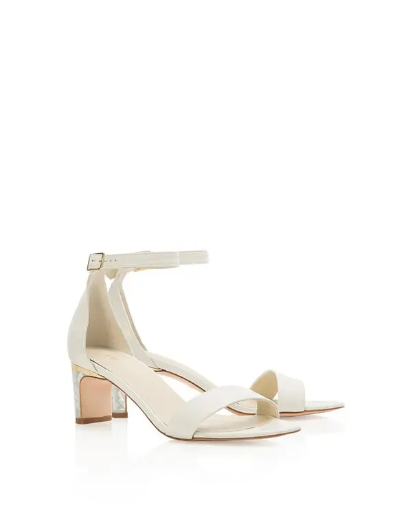 FREYA ROSE Ankle Strap Kitten Heel Sandal - Ivory