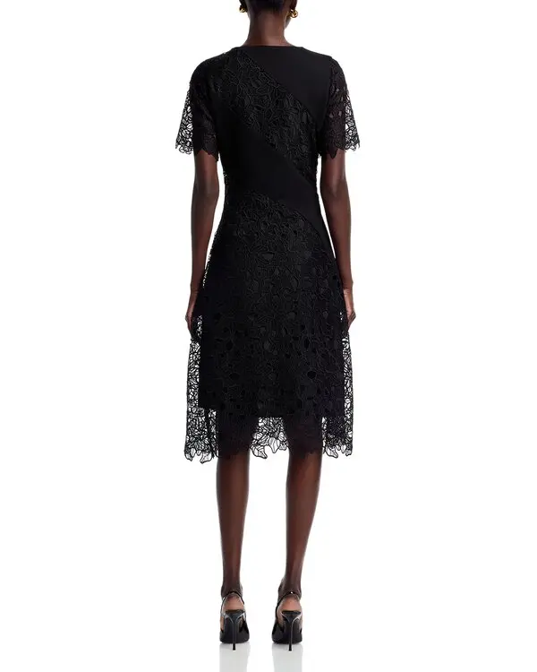 Misook Woven Mixed Media Midi Dress