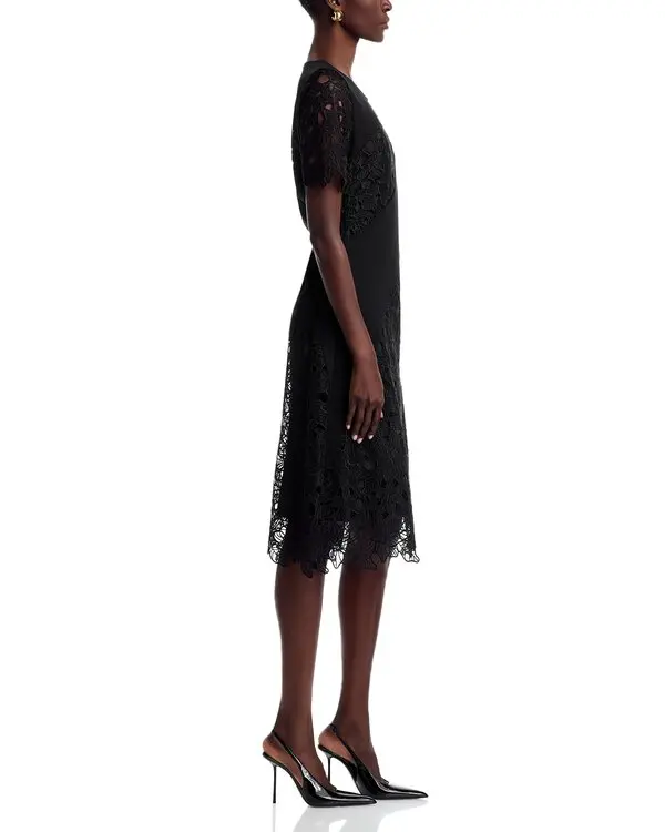 Misook Woven Mixed Media Midi Dress