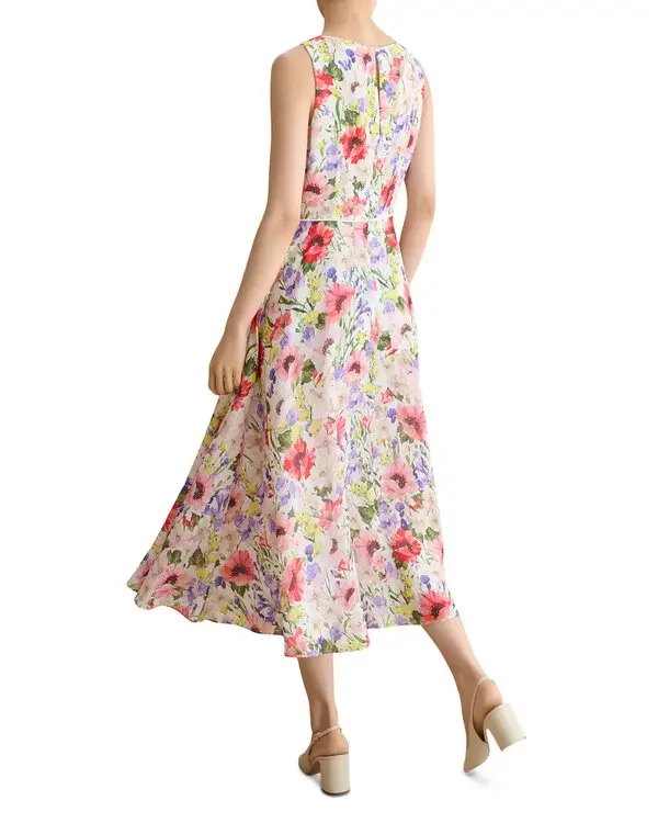 HOBBS LONDON Carly Floral Print Midi Dress - Ivory/multi