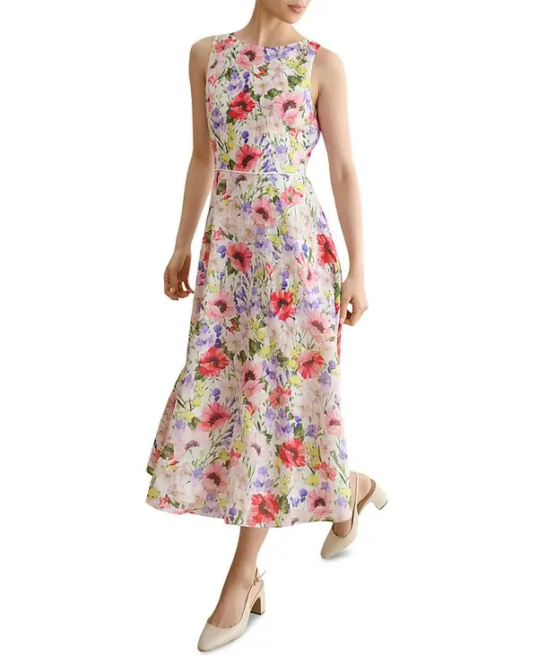 HOBBS LONDON Petite Carly Floral Dress - Ivory/multi