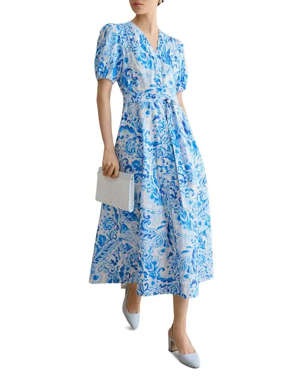 HOBBS LONDON Libby Midi Dress - Blue Multi