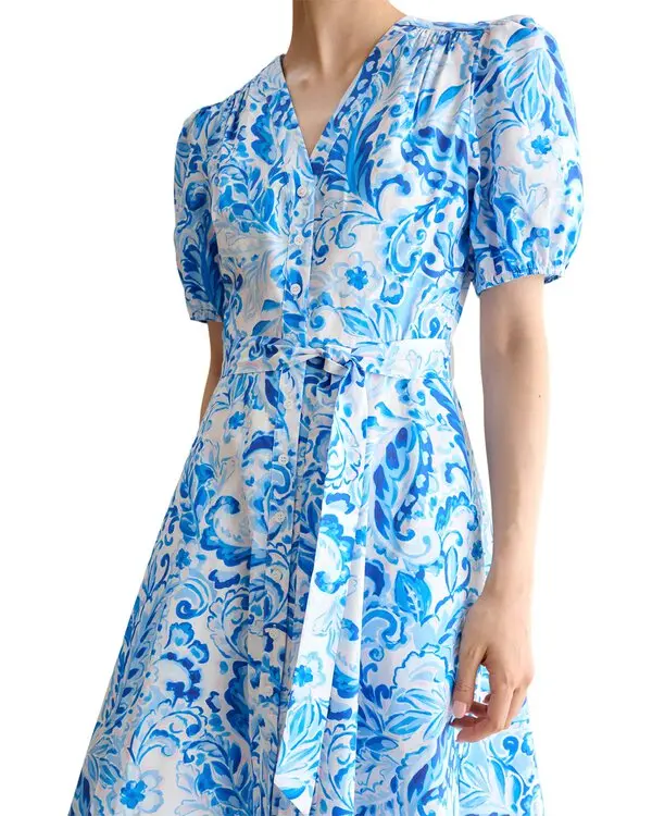 HOBBS LONDON Libby Midi Dress - Blue Multi
