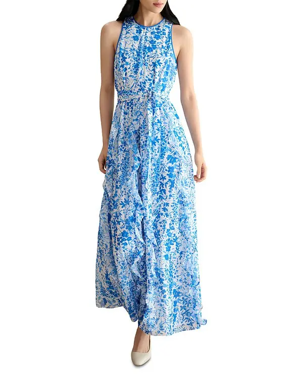 HOBBS LONDON Taryn Maxi Dress - Ivory Blue
