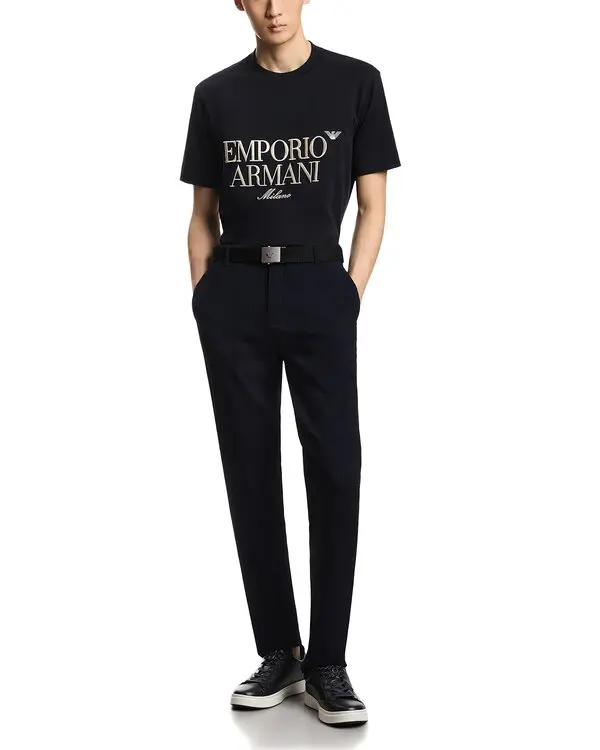 Emporio Armani Logo Tee - Solid Blue