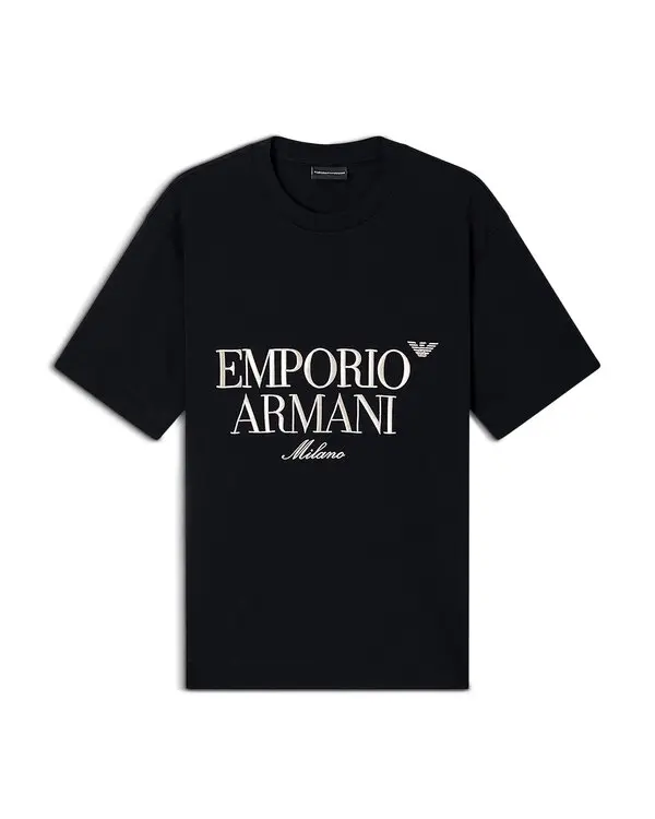 Emporio Armani Logo Tee - Solid Blue
