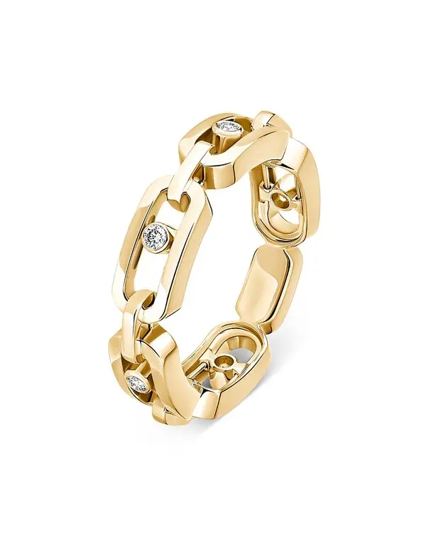 Messika Move Link Diamond Link Ring In 18k 0.09 Tcw - Yellow Gold
