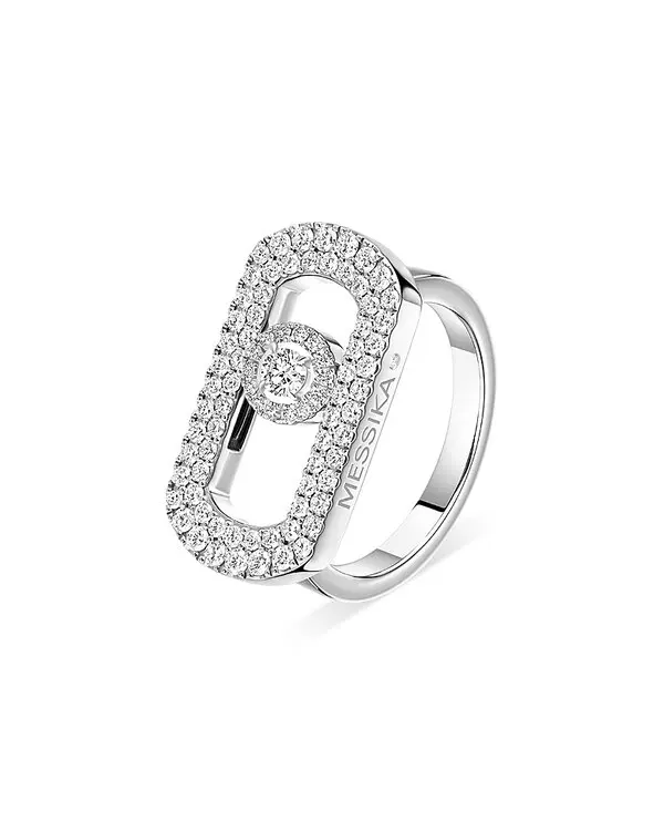 Messika So Move Diamond Link Signet Ring - White Gold