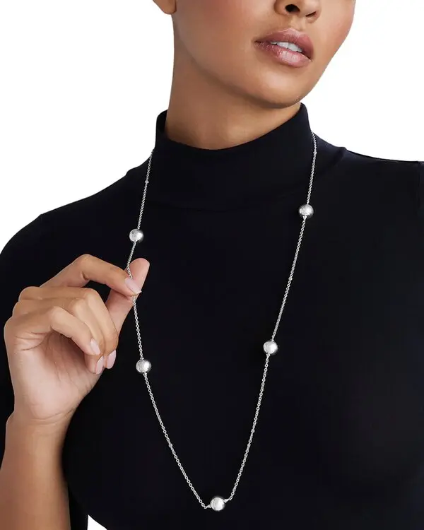 Lagos Sterling Bubbly Bead Long Station Necklace