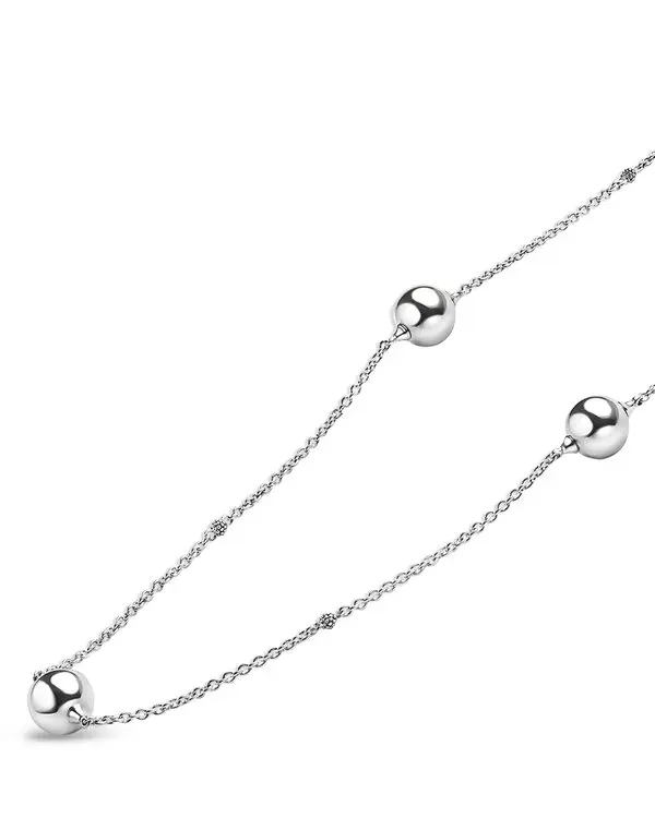 Lagos Sterling Bubbly Bead Long Station Necklace