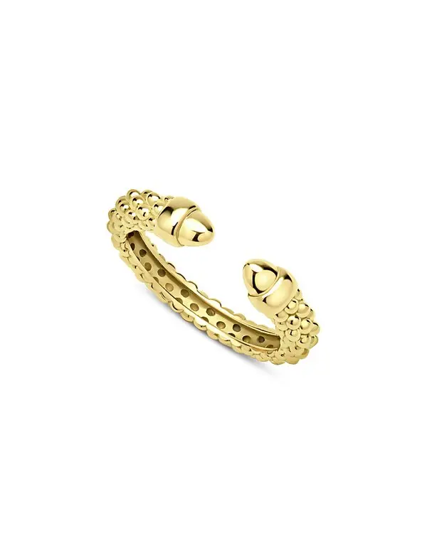 Lagos 18k Yellow Signature Caviar Stack Cuff Ring - Gold