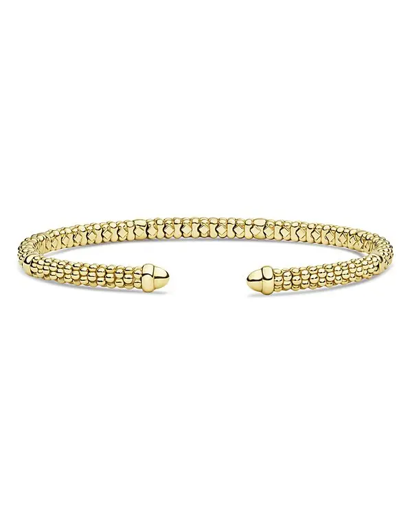 Lagos 18k Yellow Signature Caviar Beaded Versa Torque Cuff Bracelet - Gold