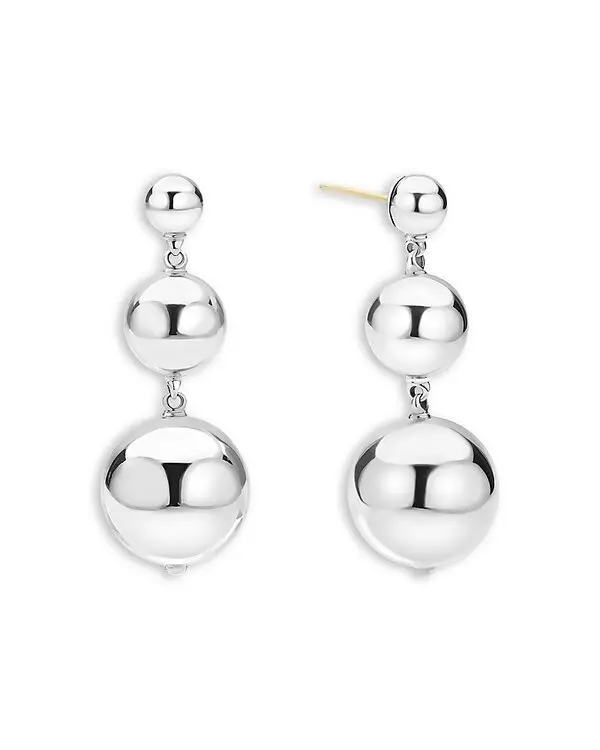 Lagos Sterling Caviar Bubbly Triple Bead Drop Earrings - Silver