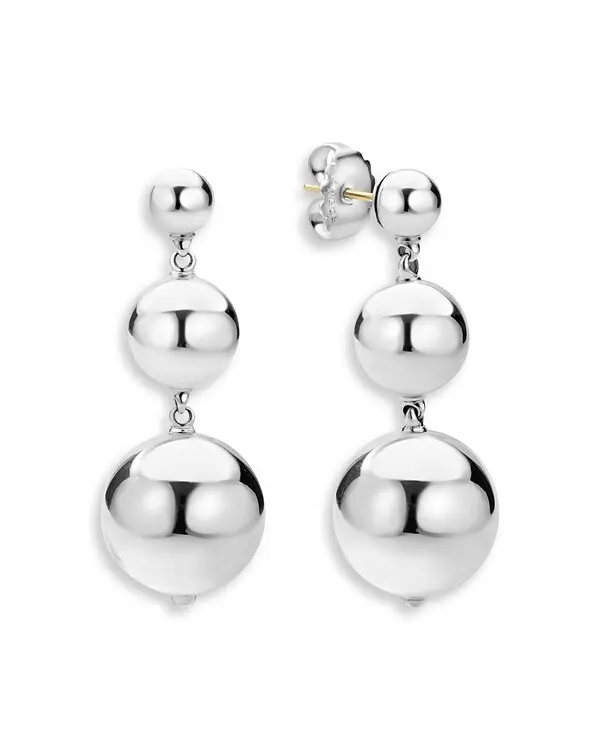Lagos Sterling Caviar Bubbly Triple Bead Drop Earrings