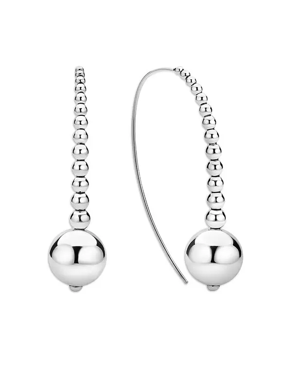 Lagos Sterling Caviar Bubbly Graduated Bead Threader Earrings - Silver