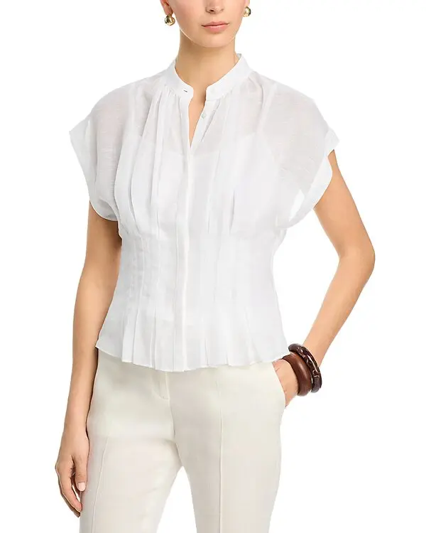 BOSS Badavina Pleated Top - Bright White