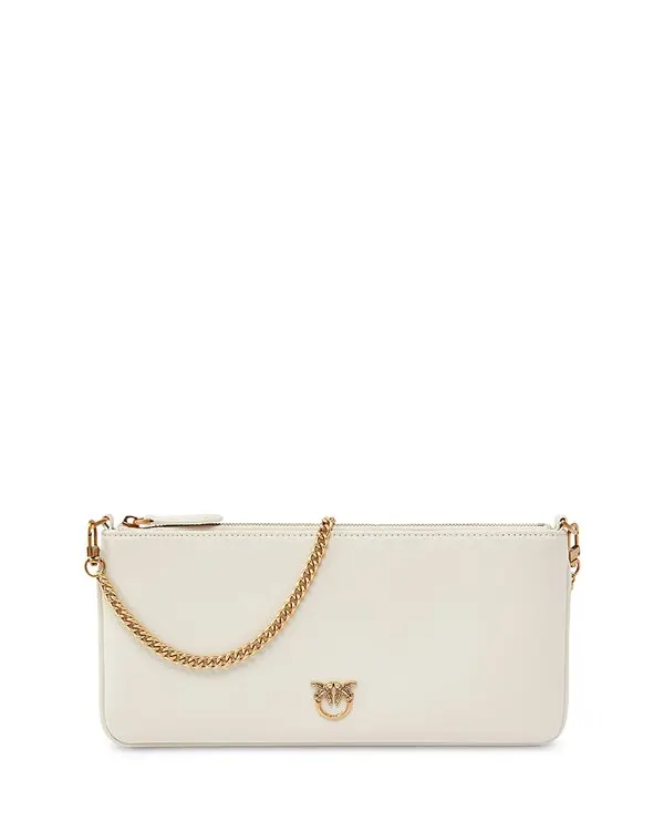 Pinko Flat Horizontal Vitello Leather Crossbody Clutch - Zq