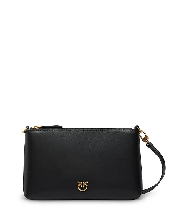 Pinko Flat Horizontal Mini Vitello Leather Crossbody Clutch - Zq
