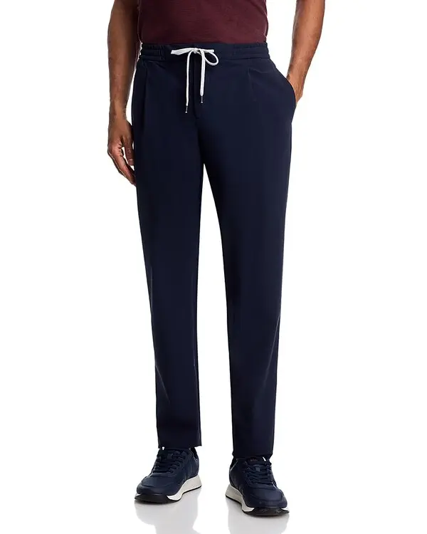 PT TORINO Kinetic Jersey Pleat Drawstring Jogger Pants - Navy