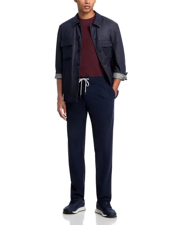 PT TORINO Kinetic Jersey Pleat Drawstring Jogger Pants - Navy