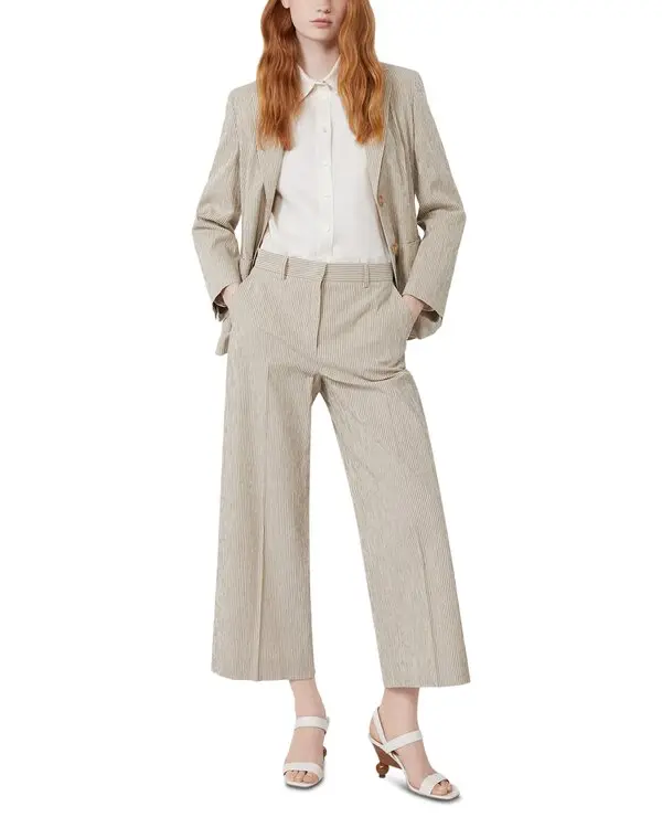 Max Mara Tailored Cotton Linen Blend Pants - Sand