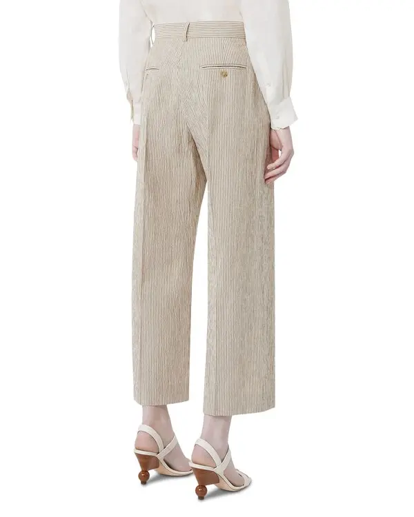 Max Mara Tailored Cotton Linen Blend Pants - Sand