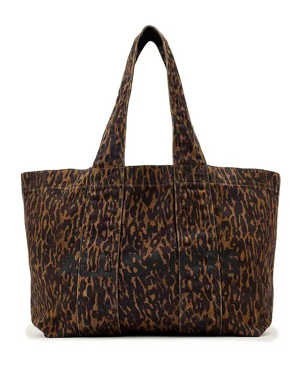 ALLSAINTS Izzy Leopard Print Denim Tote - Leopard Brown