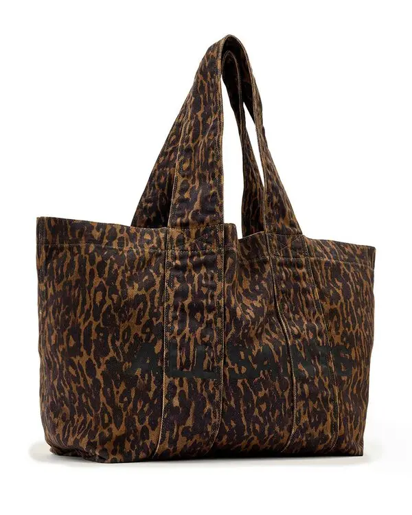 ALLSAINTS Izzy Leopard Print Denim Tote - Leopard Brown
