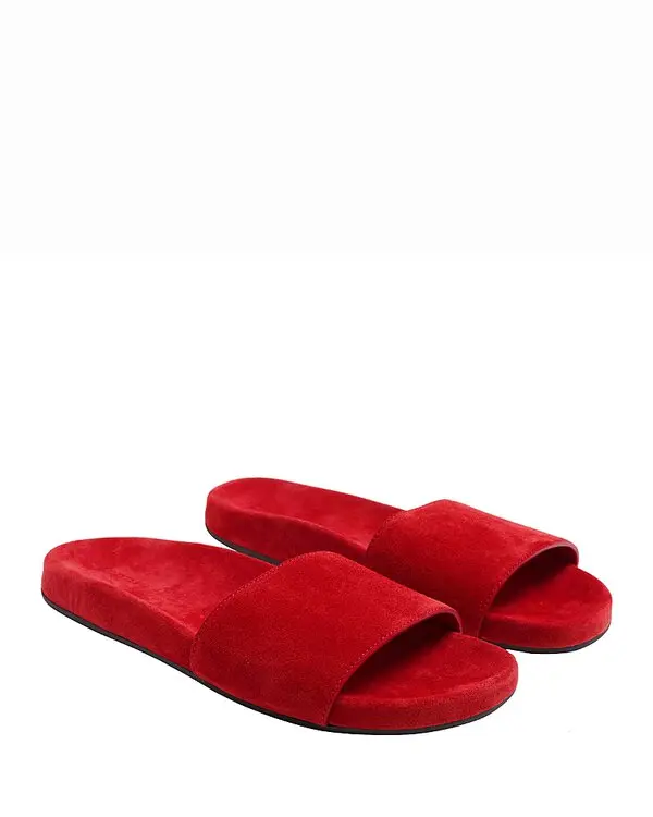 Jenni Kayne Lyle Suede Slide Sandals - Red