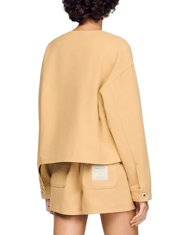 Sandro Dallas Denim Jacket - Beige
