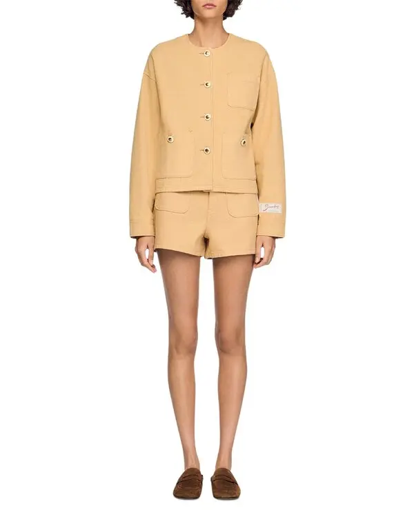 Sandro Dallas Denim Jacket - Beige