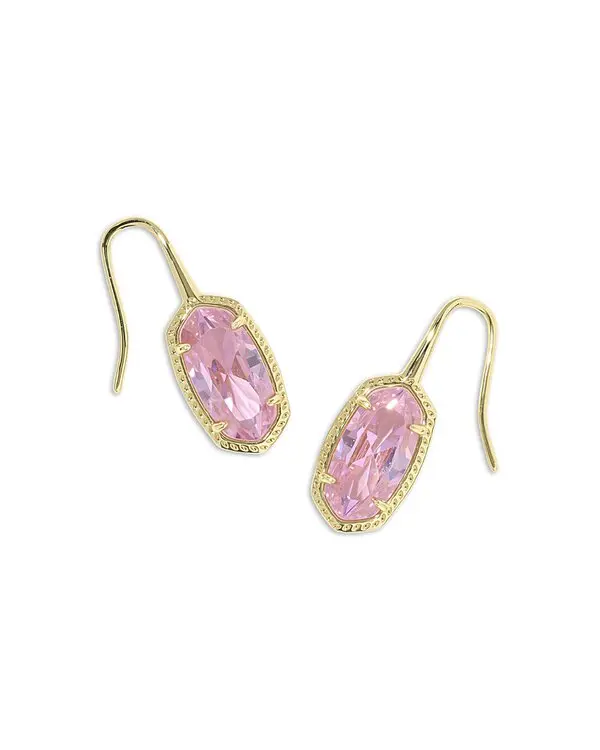Kendra Scott Lee Cubic Zirconia Drop Earrings - Gold Light Pink
