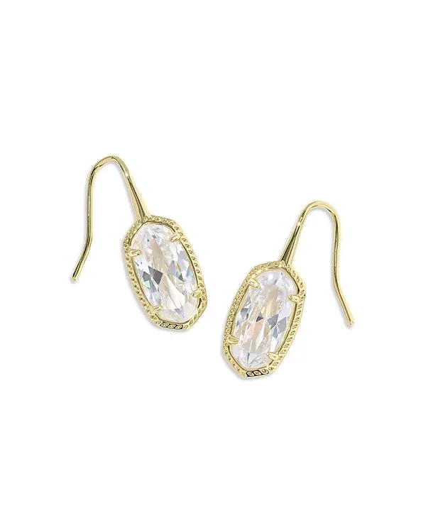 Kendra Scott Lee Cubic Zirconia Drop Earrings - Gold White