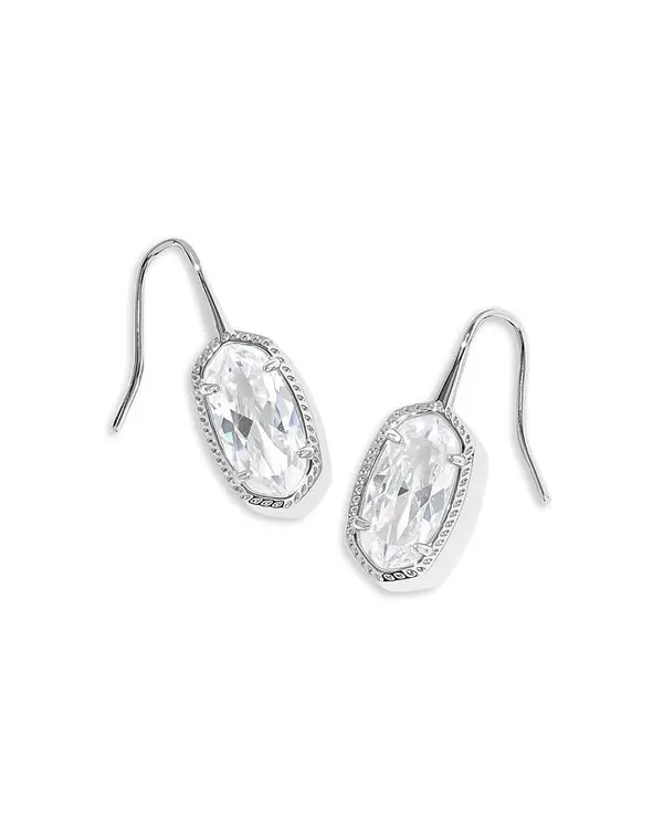 Kendra Scott Lee Cubic Zirconia Drop Earrings - Silver White