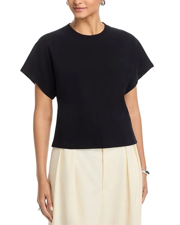 Majestic Filatures Supima Cotton Interlock Semi Relaxed Crewneck Tee - Noir
