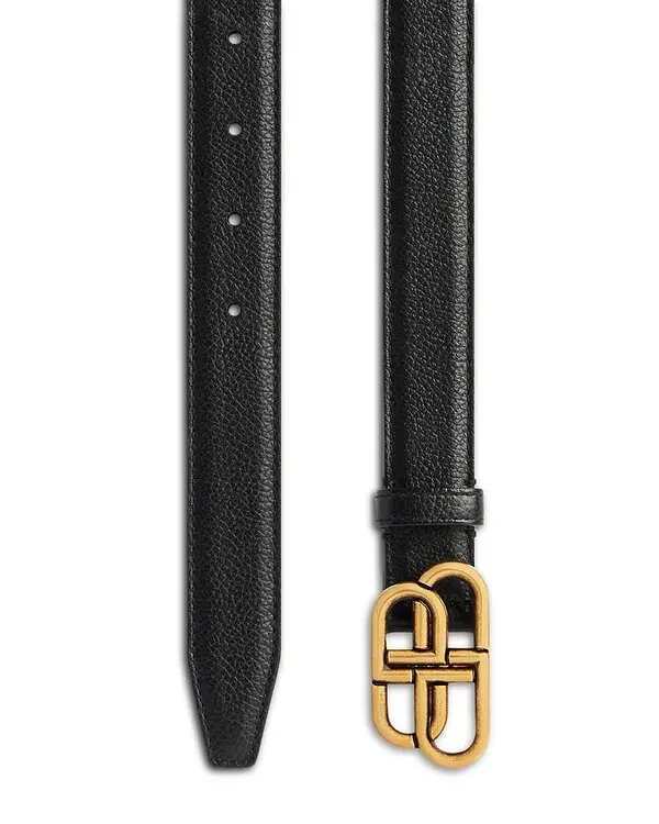 Balenciaga Bb Thin Belt - Black