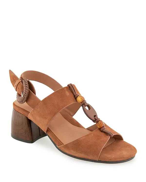 KENNETH COLE T-strap Sandals - Luggage Suede