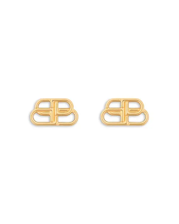Balenciaga Bb S Stud Earrings - Gold