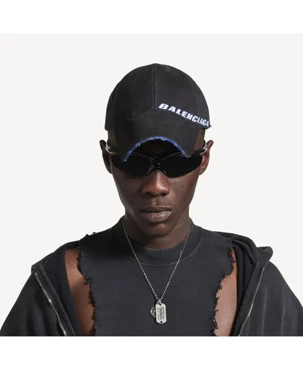 Balenciaga Tilted Typo Cap - Black