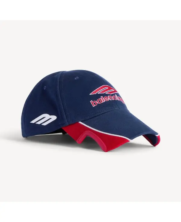 Balenciaga 3b Football Cap - Dark Navy/red