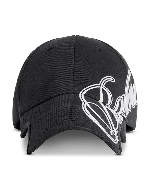 Balenciaga Cursive Cap - Washed Black